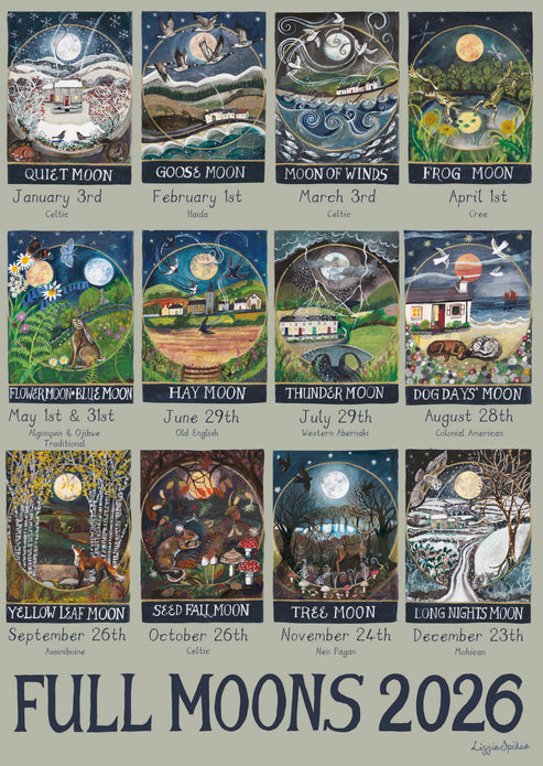 Full Moons 2026 - North America Fine Art Print – Driftwood Designs